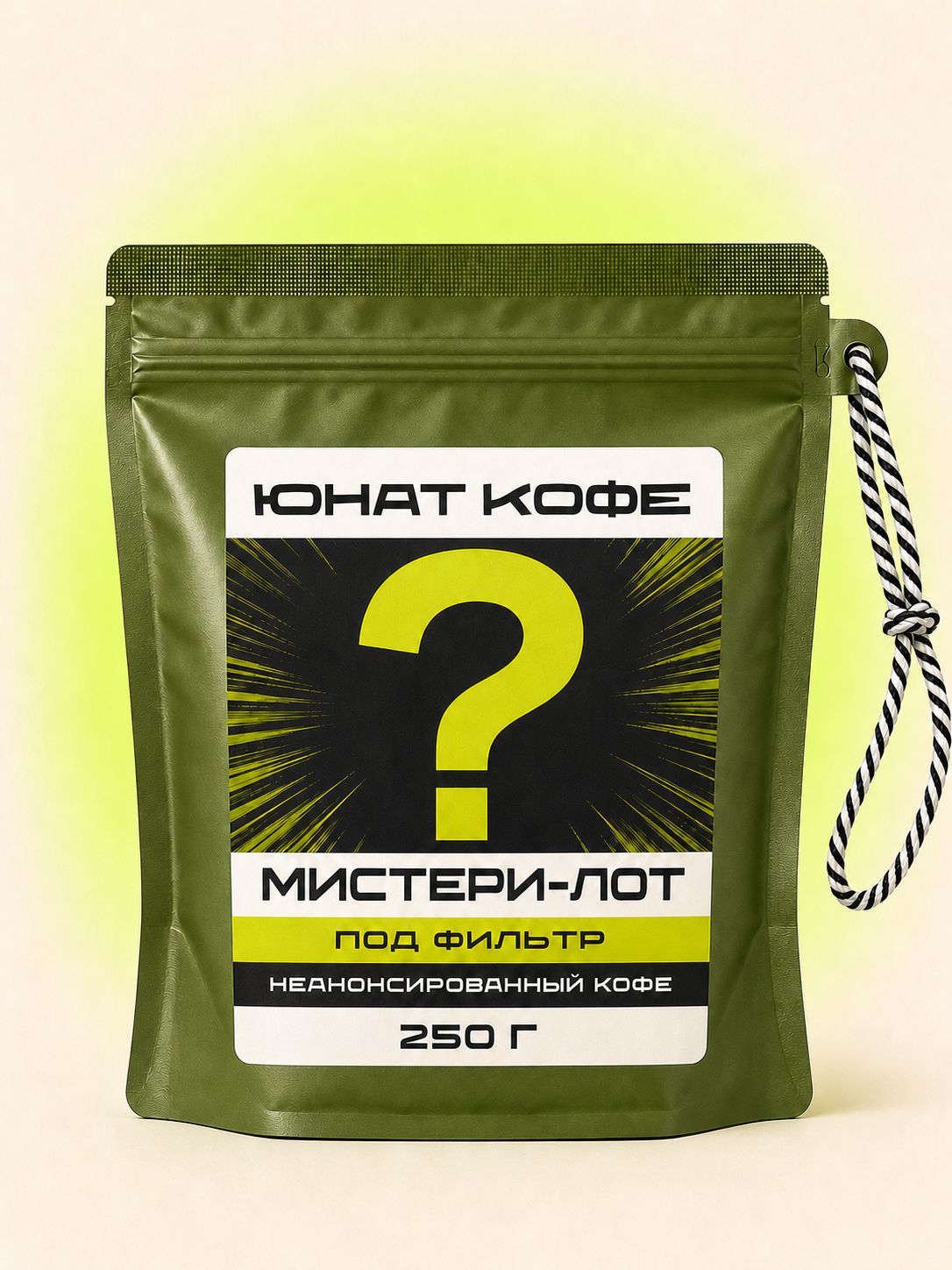 Кофе в зернах Юнат Мистери-лот под фильтр, 250 г, светлая обжарка, выбор обжарщика