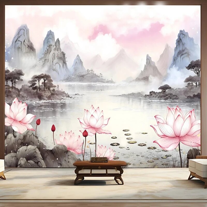 Текстильные обои Jiadou 3D фотообои в китайском стиле Self-adhesive Canvas, Customized size