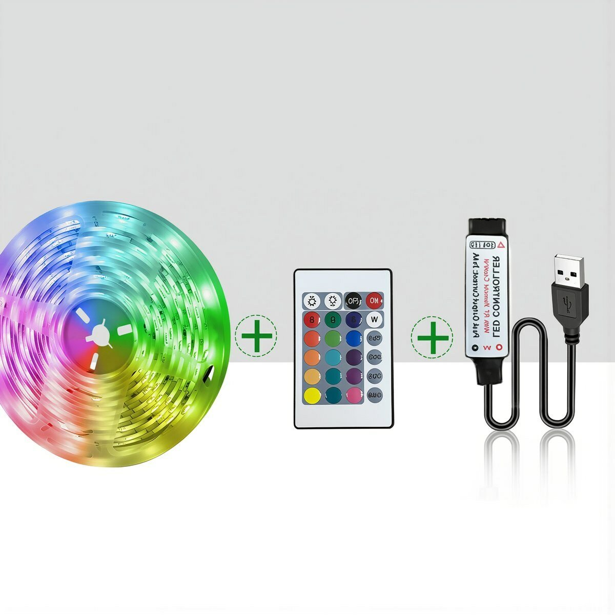 Светодиодная лента RGB 24 кнопки ИК пульт подсветка для телевизора 5В USB 5 метров многоцветная декоративная подсветка для дома, 2 м, 5В 18 светодиодов/м, черная плата, не влагозащищенная
