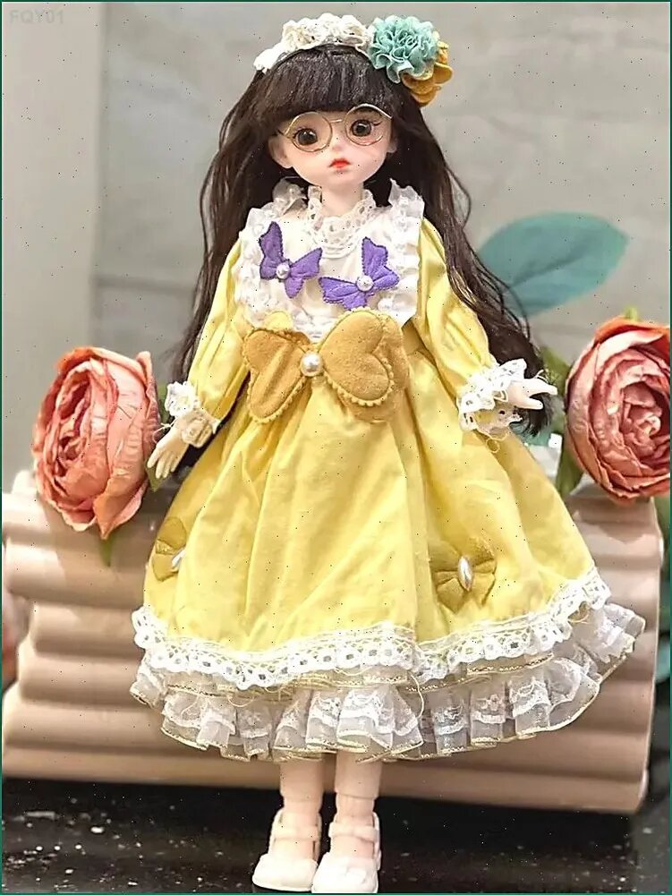 Кукла шарнирная BJD для девочки, 31см, желтая, Новый год, День рождения
