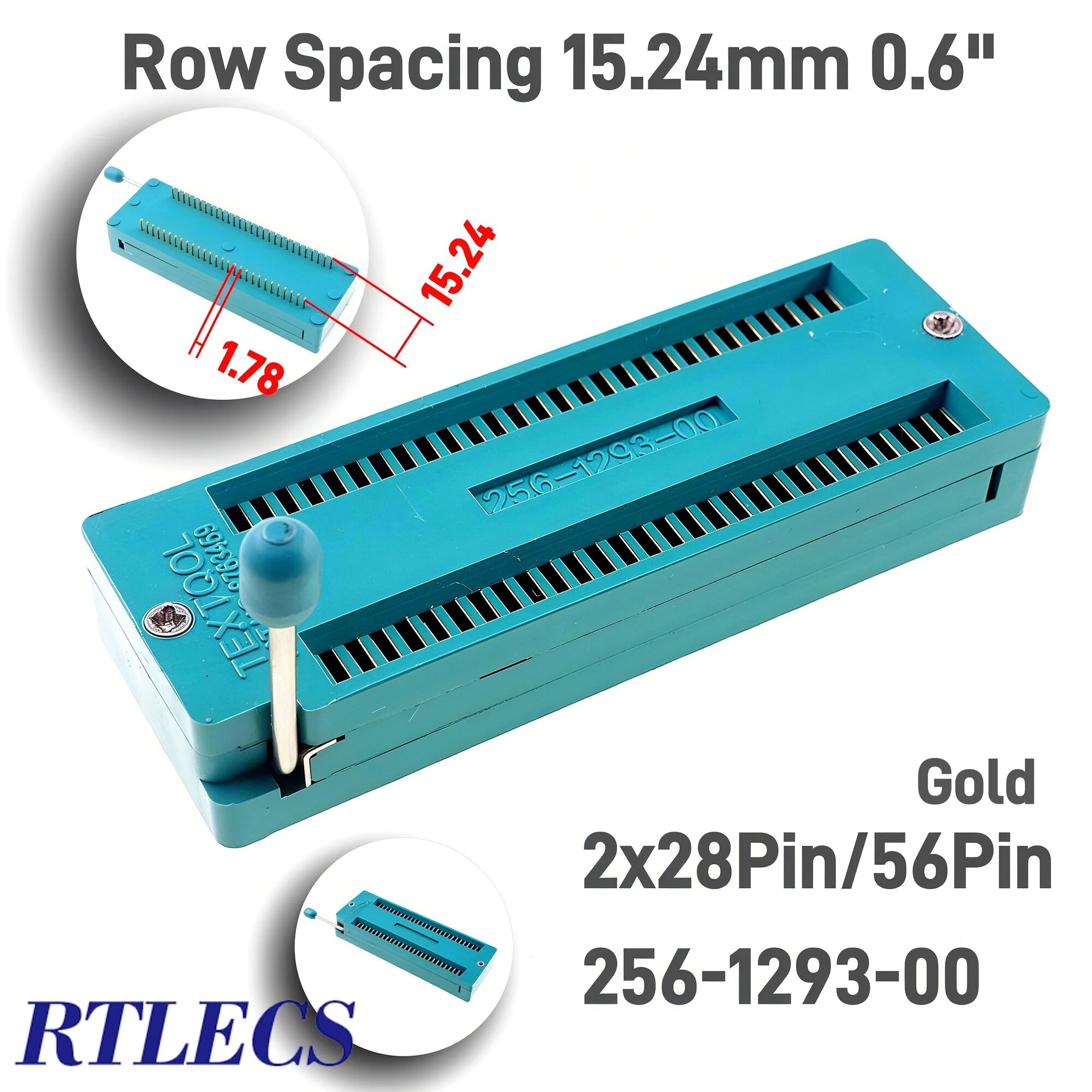 Тестовый разъем ZIF 56Pin, 15.24мм