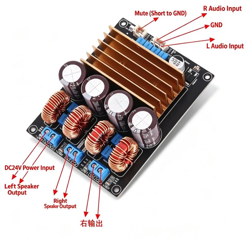 Усилитель GZHYAJIN TPA3221 100 Вт, без Bluetooth
