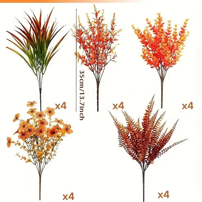 Искусственные осенние цветы 20 шт. 5mixed colors20PC