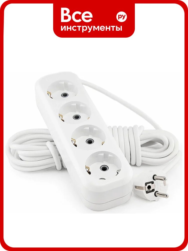 Сетевой удлинитель У4-Е 4-местный с з/к LUX 250В 16А, 5м 4606400414759