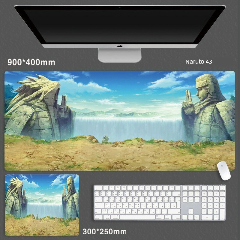 Официальный коврик для мыши Наруто 43, розовый, 90x40 см, 4 мм толщина, игровой столешечный коврик для ПК и клавиатуры