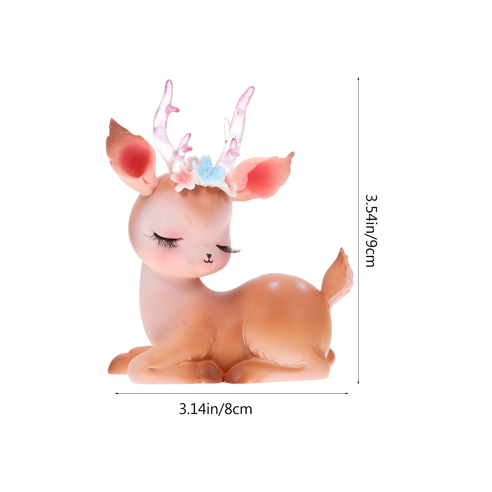 Изящные Фигурки Оленей Из Резины Для Дома Авто Статуэтка 8X4.3Cm