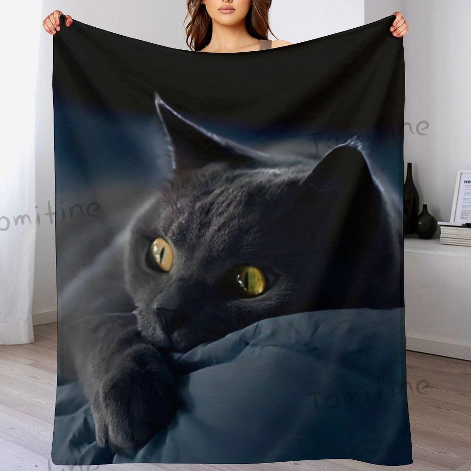 Плед 150x200 см фланель плюшевый 3d-эффект черно-серый