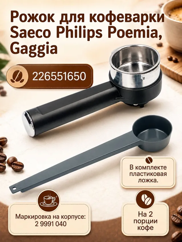 Рожок для кофеварки Saeco Philips Poemia, Gaggia 226551650, CP9064/01