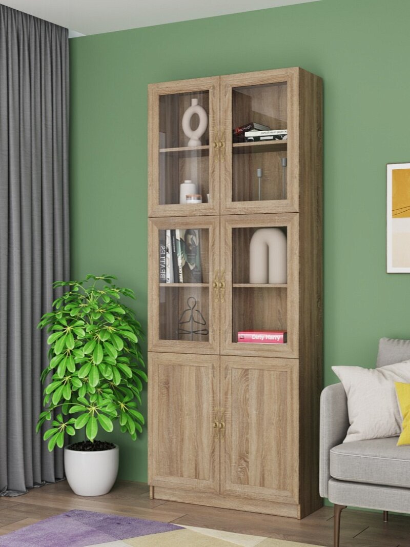 Книжный шкаф МебельЛэнд24 Карлос - 20 Дуб Сонома 80x29x203 дуб светлый