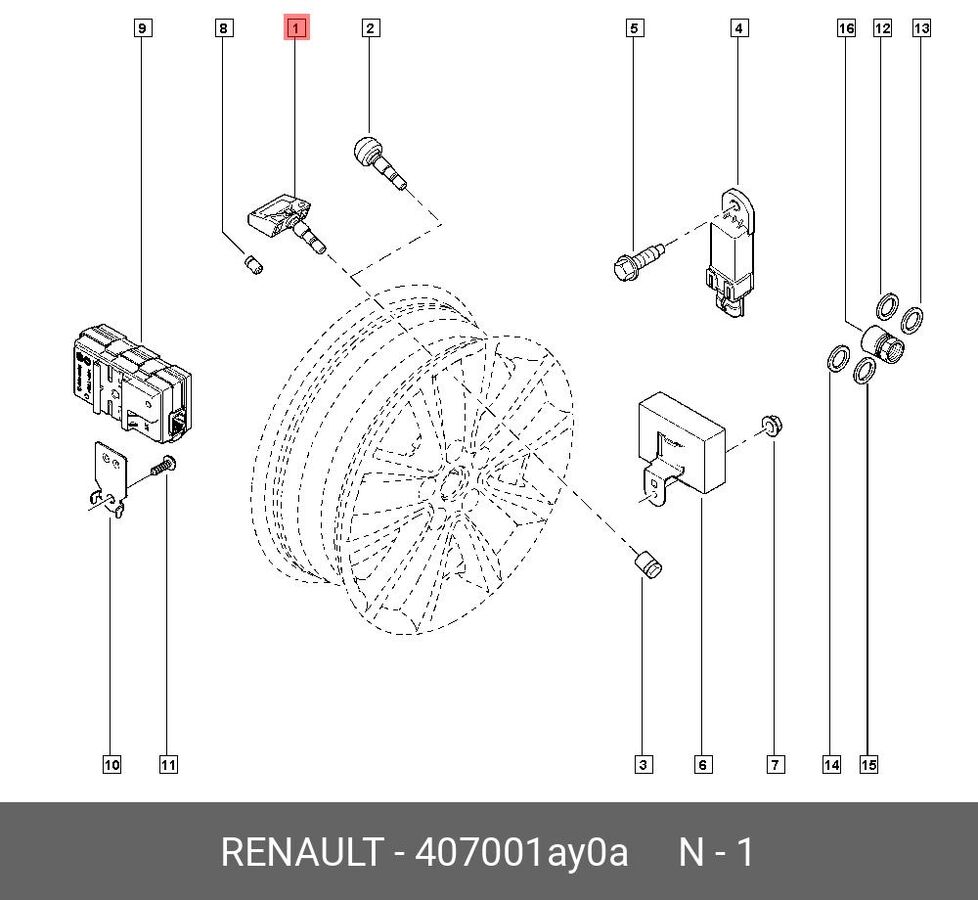 Датчик Давления В Шине Org (RENAULT 407001AY0A)