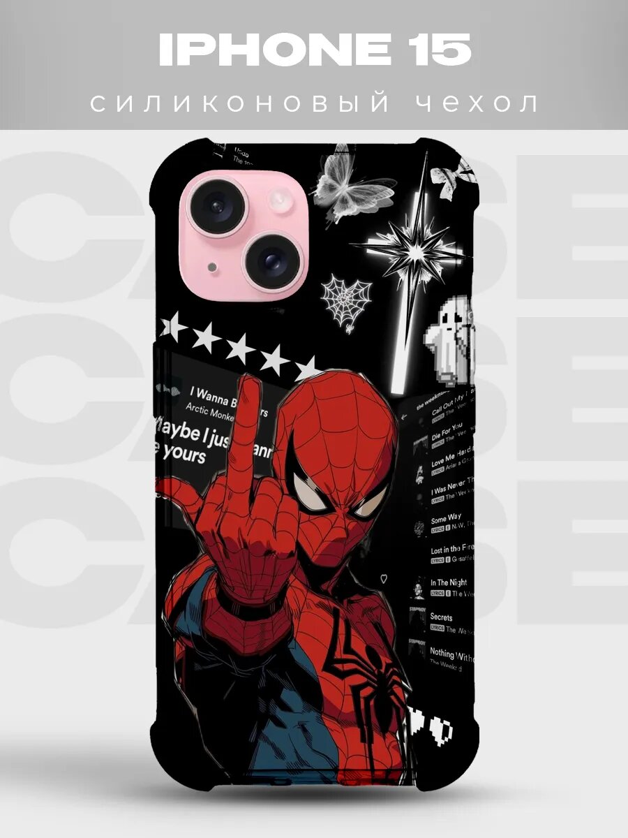Чехол на iPhone 15 Человек-паук spider man человек паук