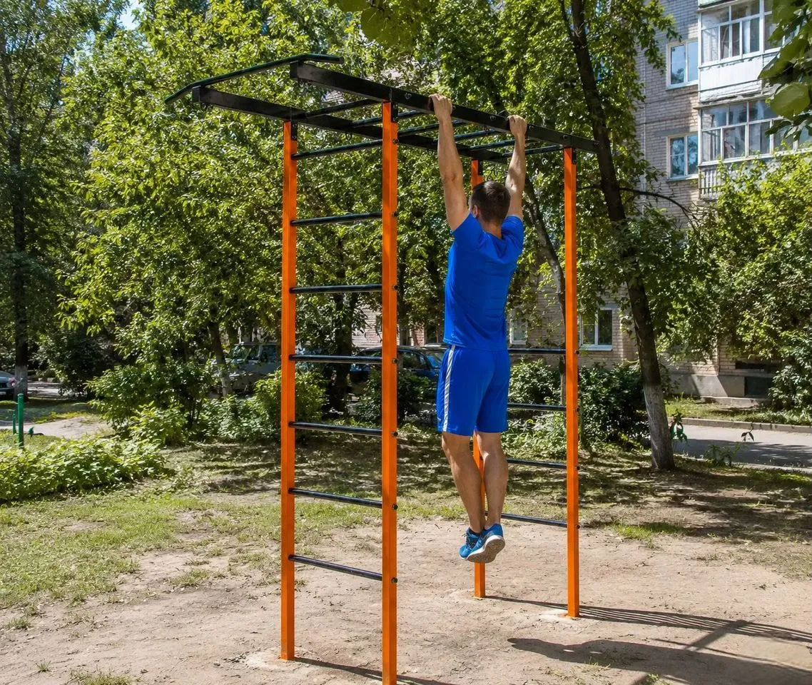 Спортивный комплекс уличный "Семейный" - 3 с турником и рукоходом. Турник уличный для двора, дачи или площадки