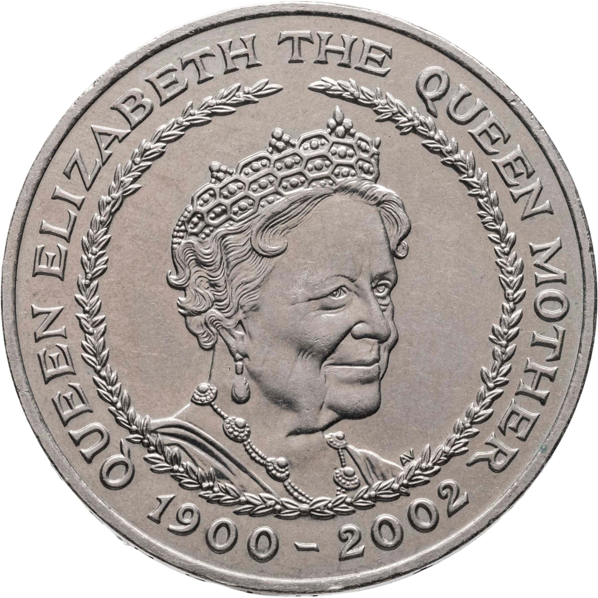 Великобритания 5 фунтов 2002 "Королева-Мать", Мельхиор медь-никель, в сохранности BUNC