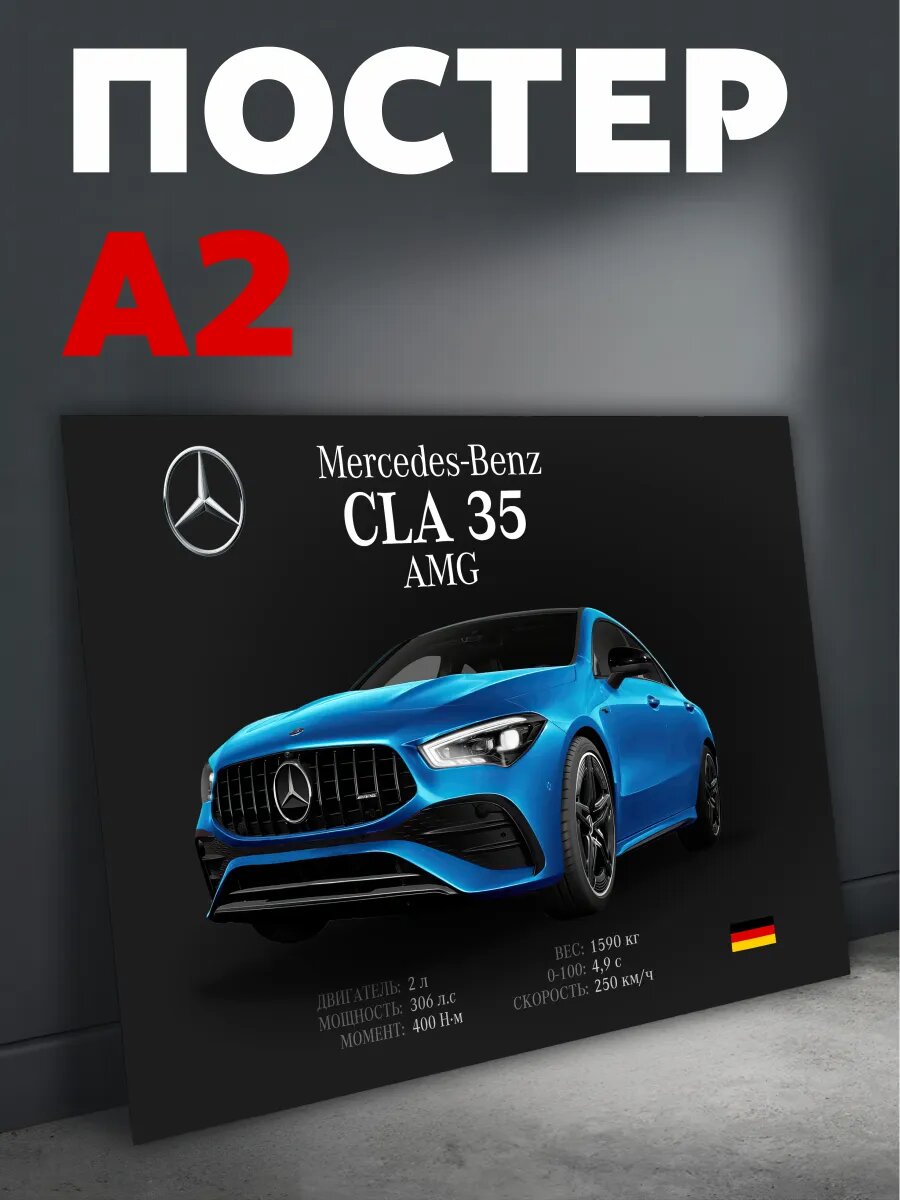 Постер на стену Mercedes-Benz CLA 35 AMG плакат А2