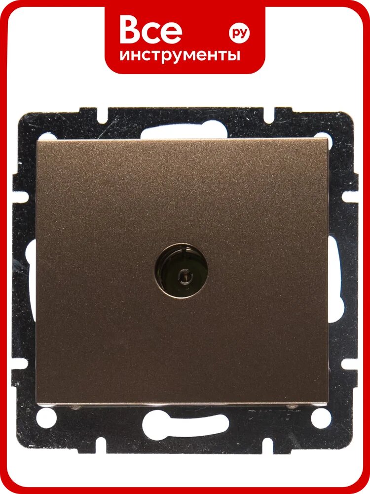 Розетка ТВ Lezard RAIN проходная, цвет бронза, матовый 703-3188-129