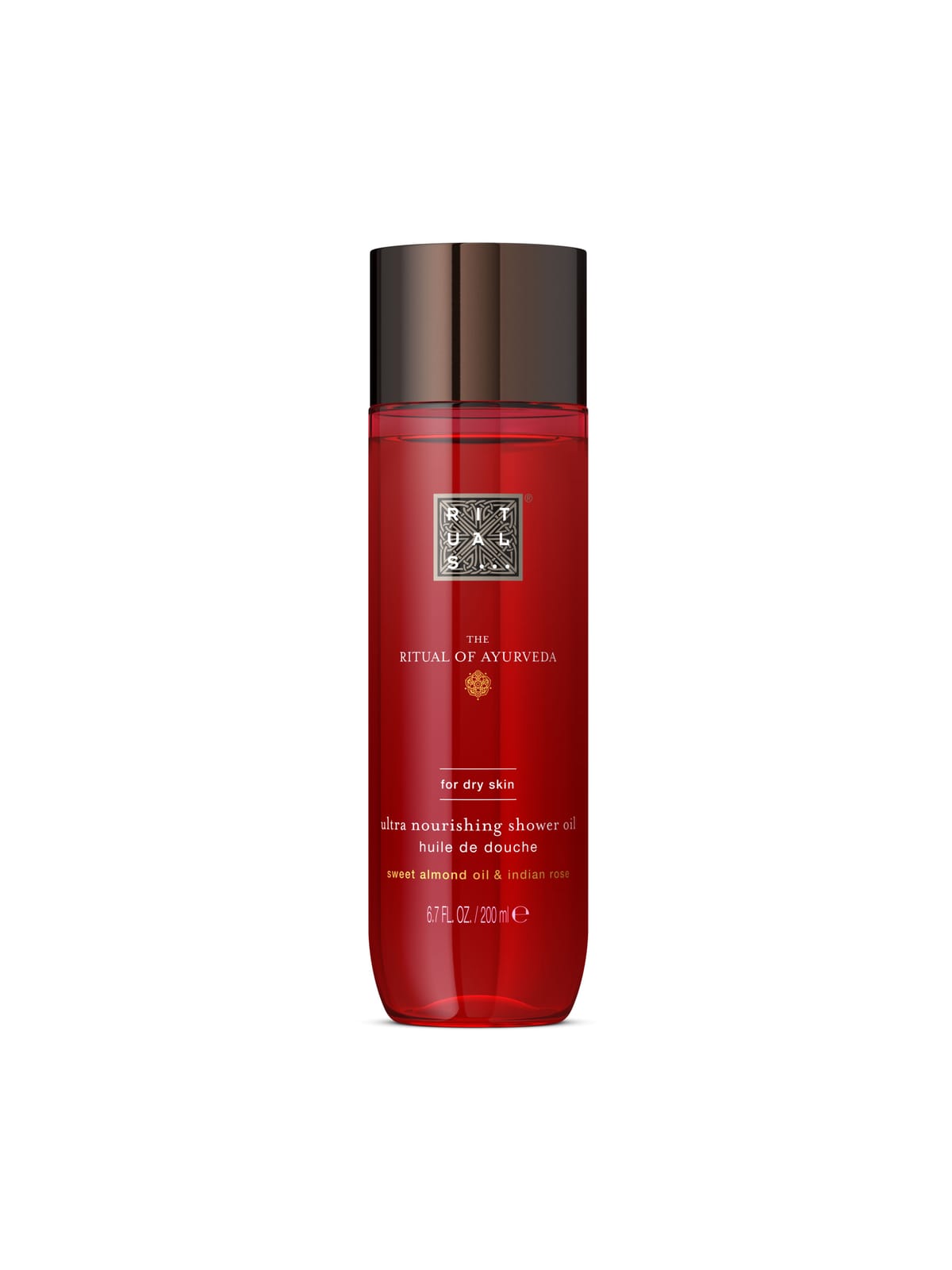 Масло для душа Rituals Ayurveda Shower Oil, индийская роза и сладкий миндаль, 200 мл
