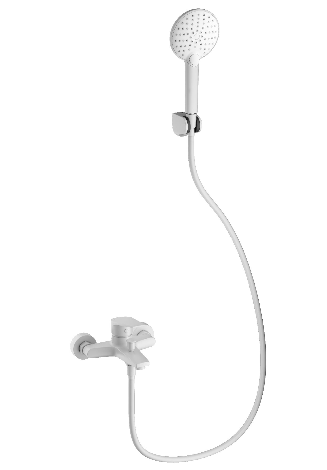 Смеситель для ванны с душем Wonzon & Woghand WW-A30891-MW матовый белый, латунь, современный