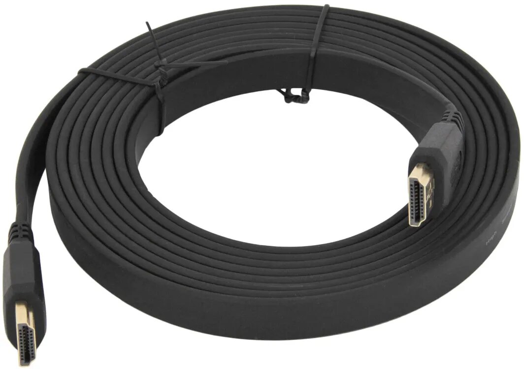 Кабель аудио-видео FLAT, HDMI (m) - HDMI (m), ver 1.4, 3м, FLAT, черный