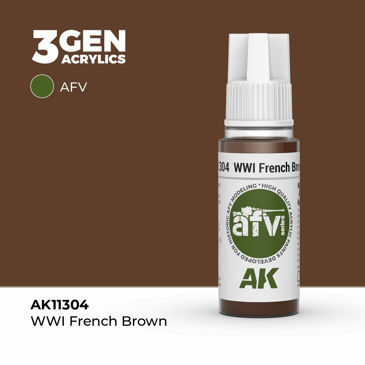 Акриловая краска AK Interactive - WWI French Brown 3GEN AFV, 18мл