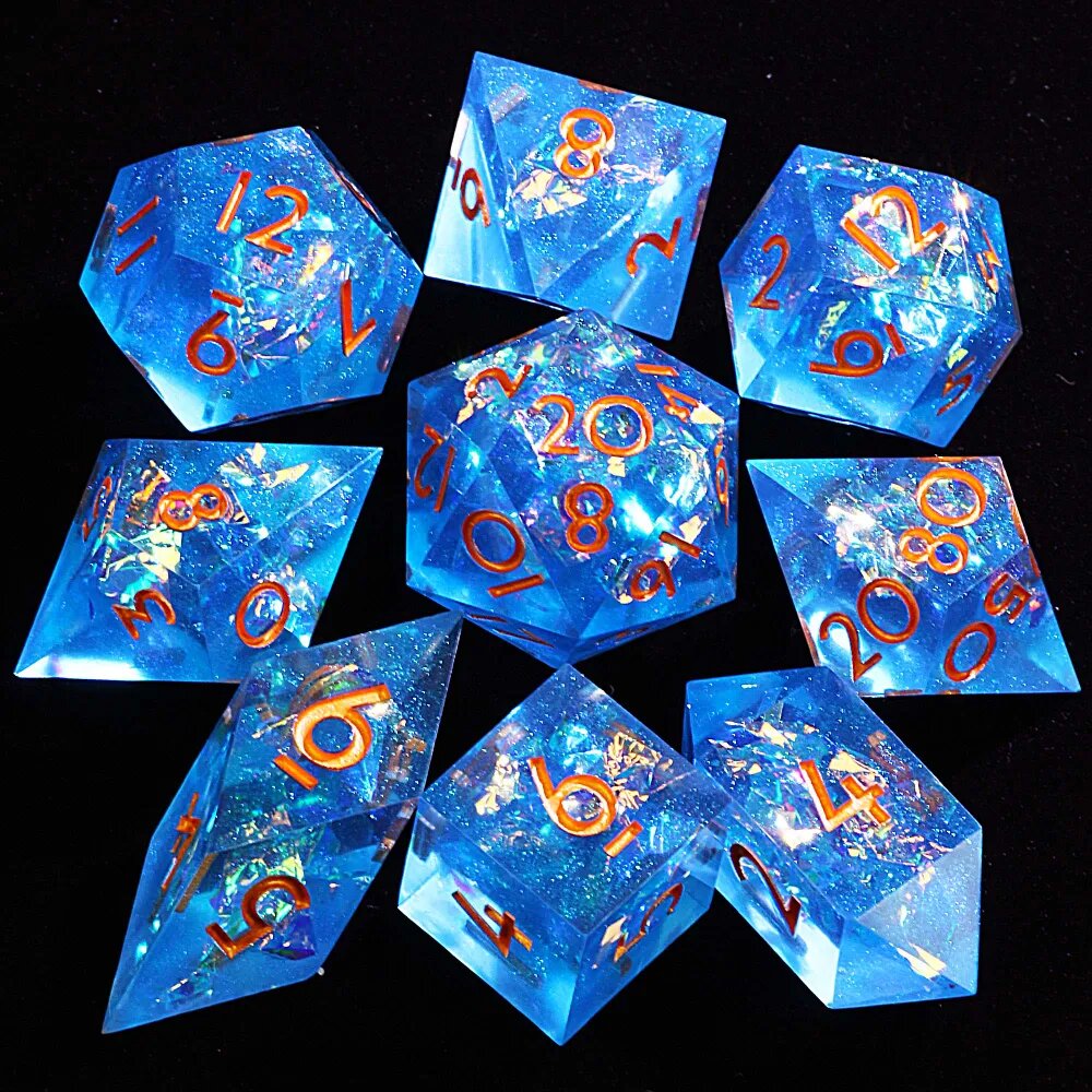 Наборы из 9 полиэдрических смоляных костей D&D: Сияние Аврории Ряби Sets of Dice Dungeons & Dragons RPG