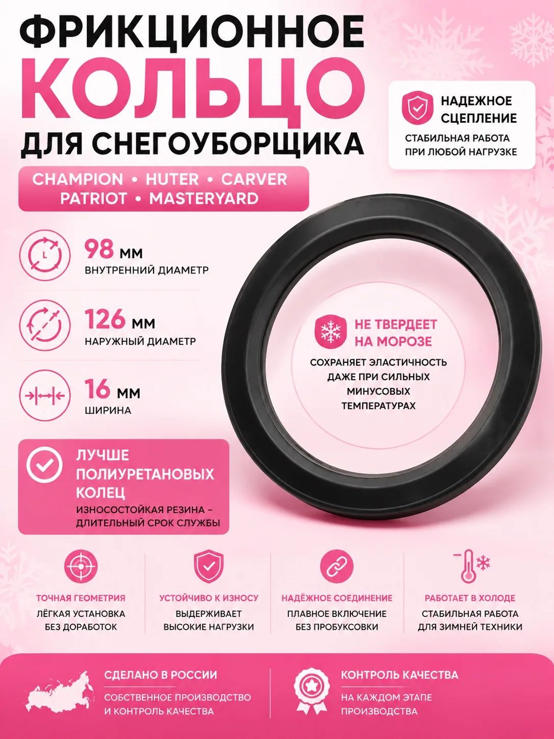 Фрикционное кольцо для снегоуборщика Denzel 610