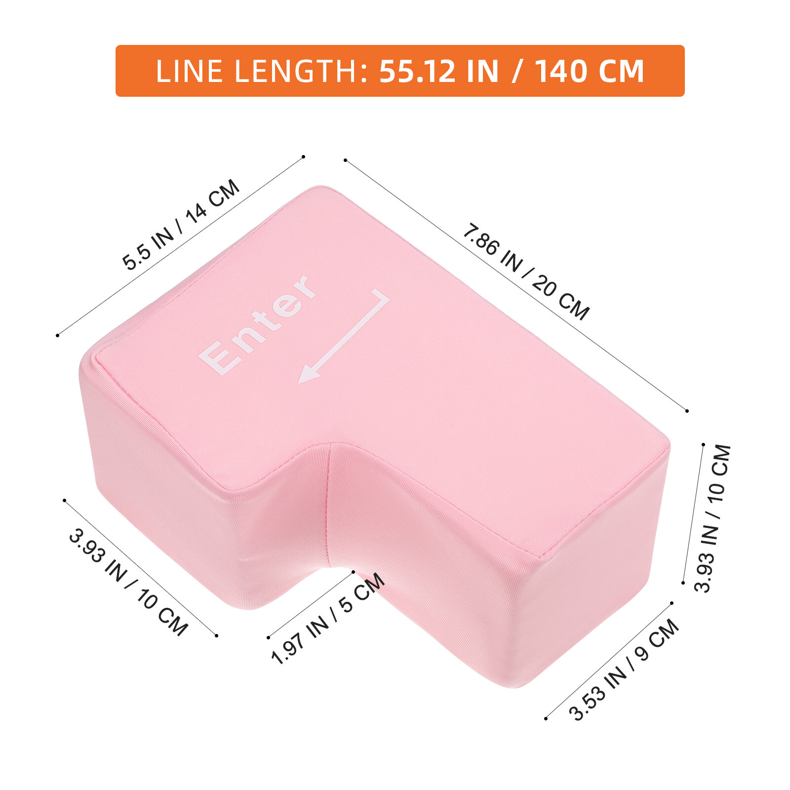 Красивая Подушка С Кнопкой Enter Для Компьютера Розового Цвета Размер 20x14x10 Cm