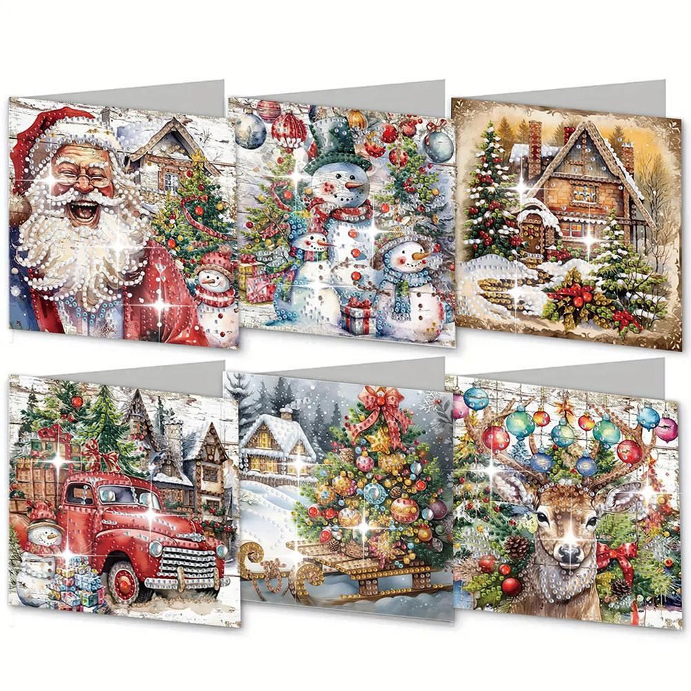 Открытки для алмазной мозаики, новогодние, 6 шт