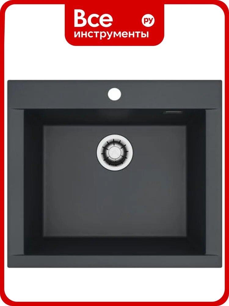 Мойка для кухни ALVEUS PURE-G 30 ALGRANIT DEEP BLACK-A90 590X520X198 с сифоном 1148858 1149276
