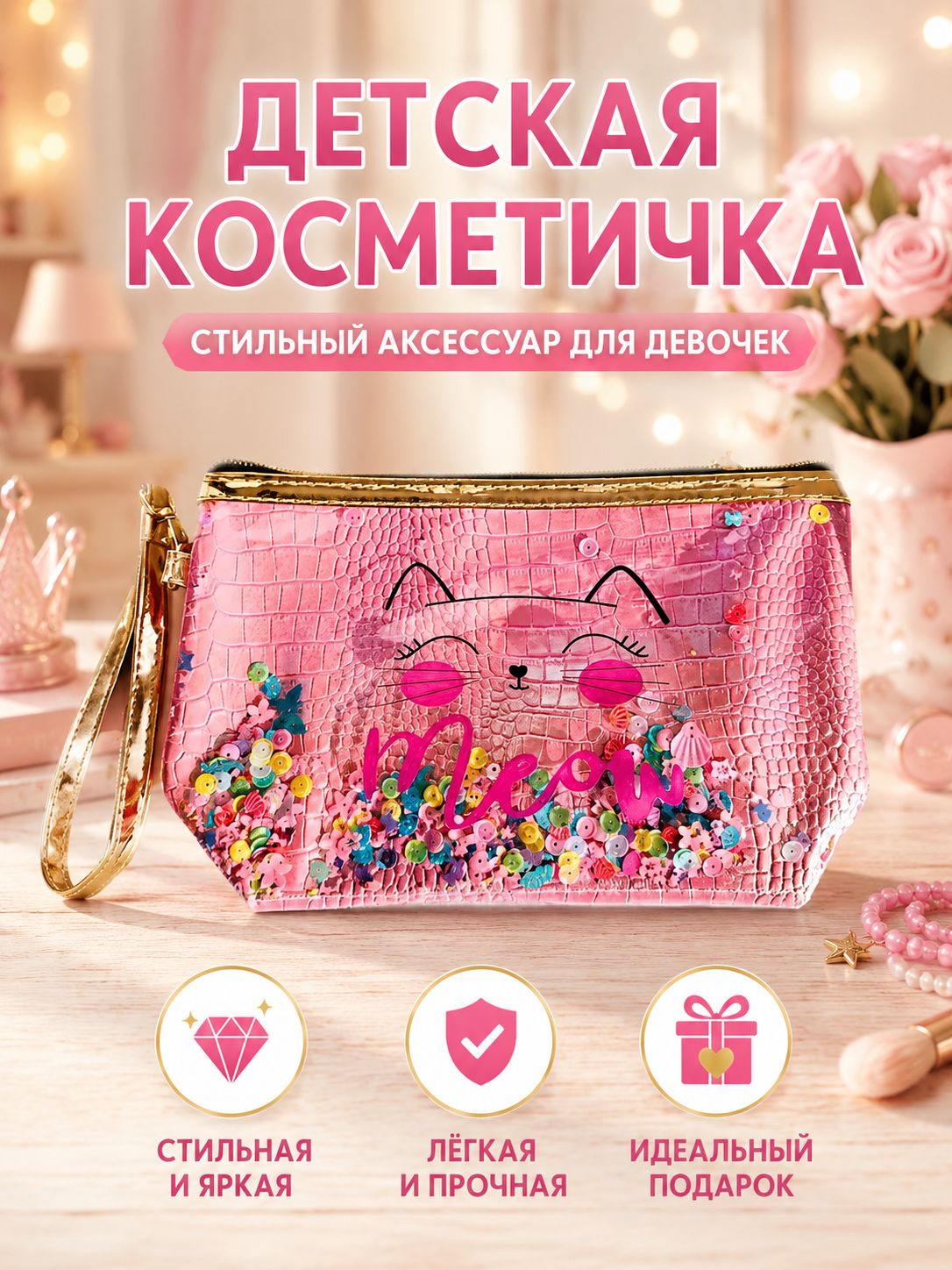 Универсальная косметичка, органайзер для косметики и украшений Моя принцесса