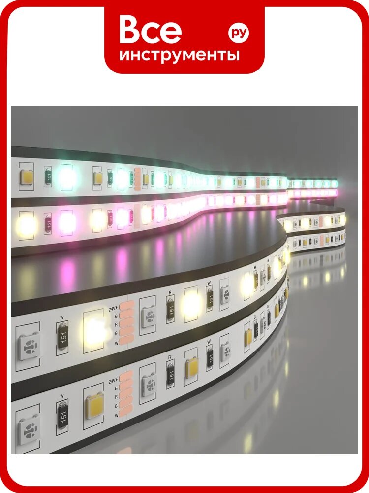 Светодиодная лента Elektrostandard 60Led 14,4W IP20 RGB 3300K теплый белый (5050+5050 24V 60Led 14,4W IP20 RGBW) a053728