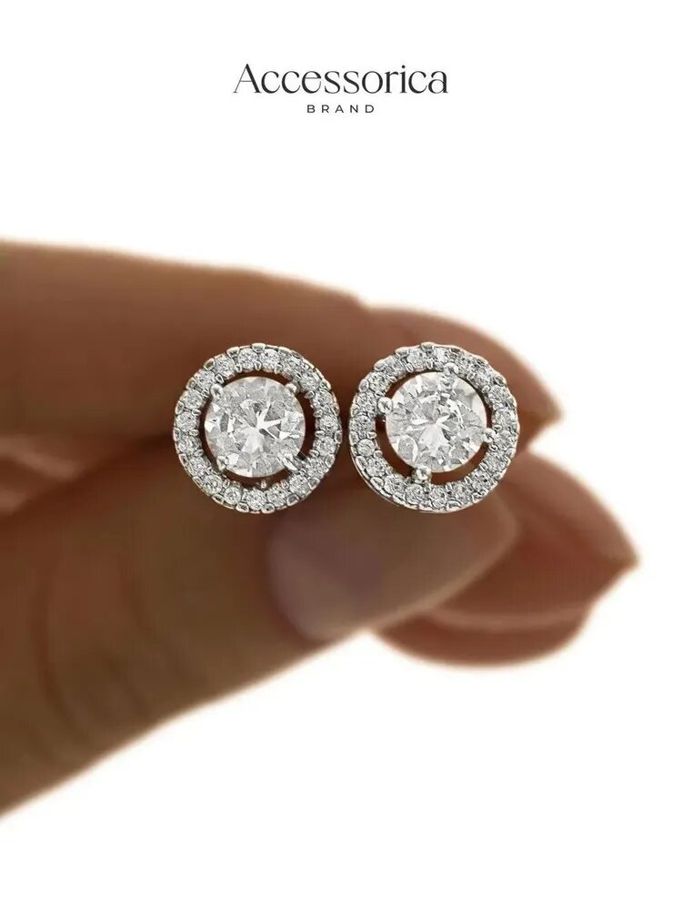 Серьги, фианит