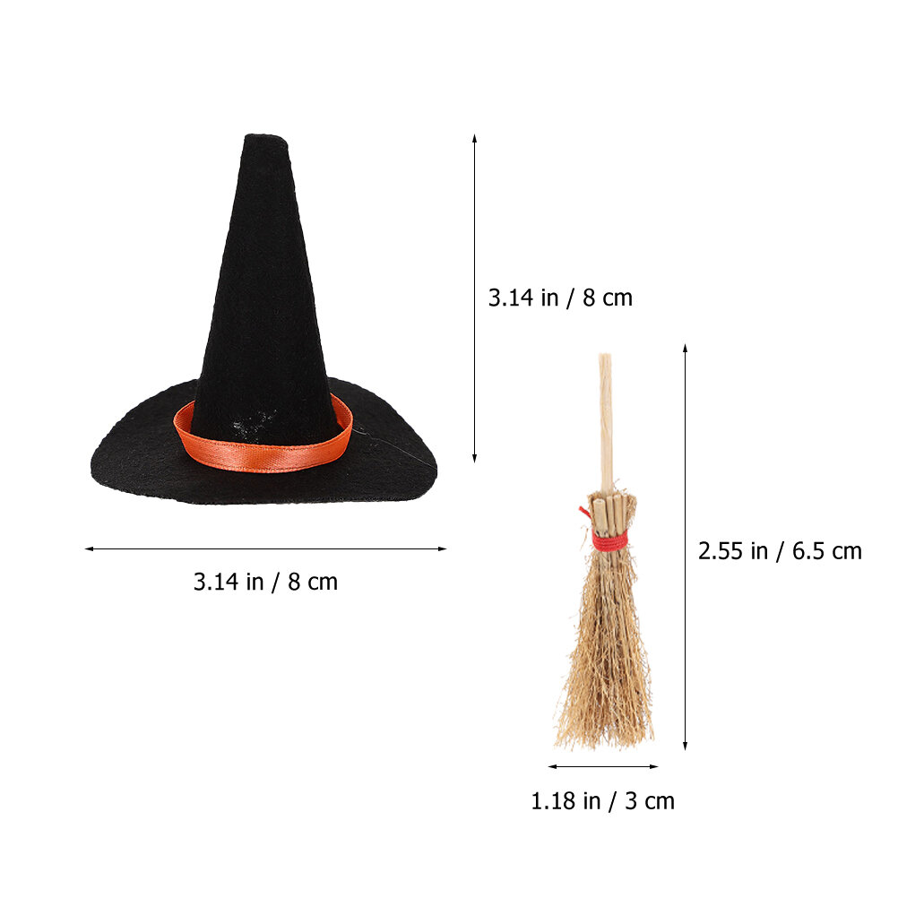 Набор Из 1 Штуки Декоративных Шляп И Метелок Для Ведьмы Для Halloween 8X8Cm
