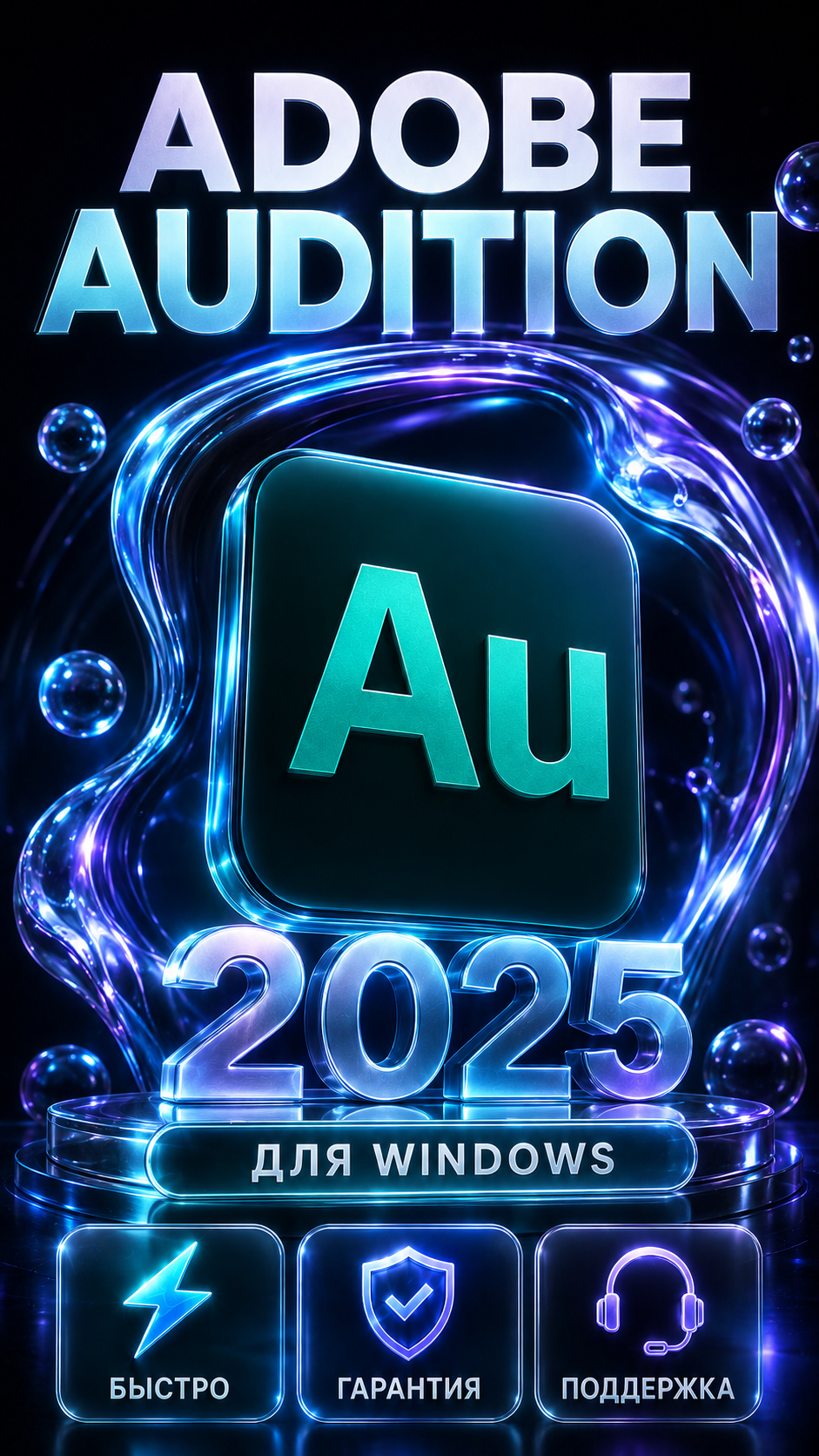 Adobe Audition 2025 для Windows / Профессиональный аудиоредактор (Бессрочная лицензия)