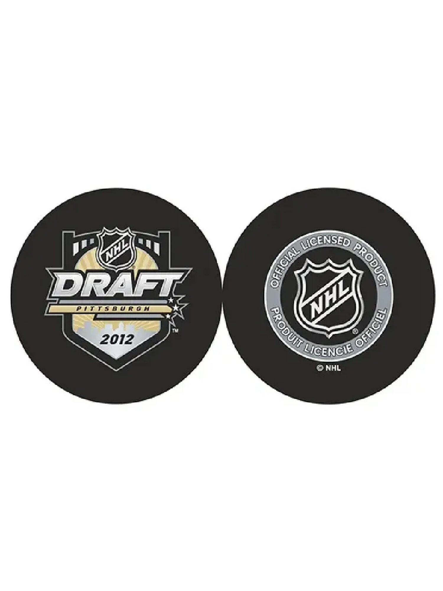 Шайба Sportfanat НХЛ DRAFT 2012 Pittsburgh 2-ст, 76 мм, черный