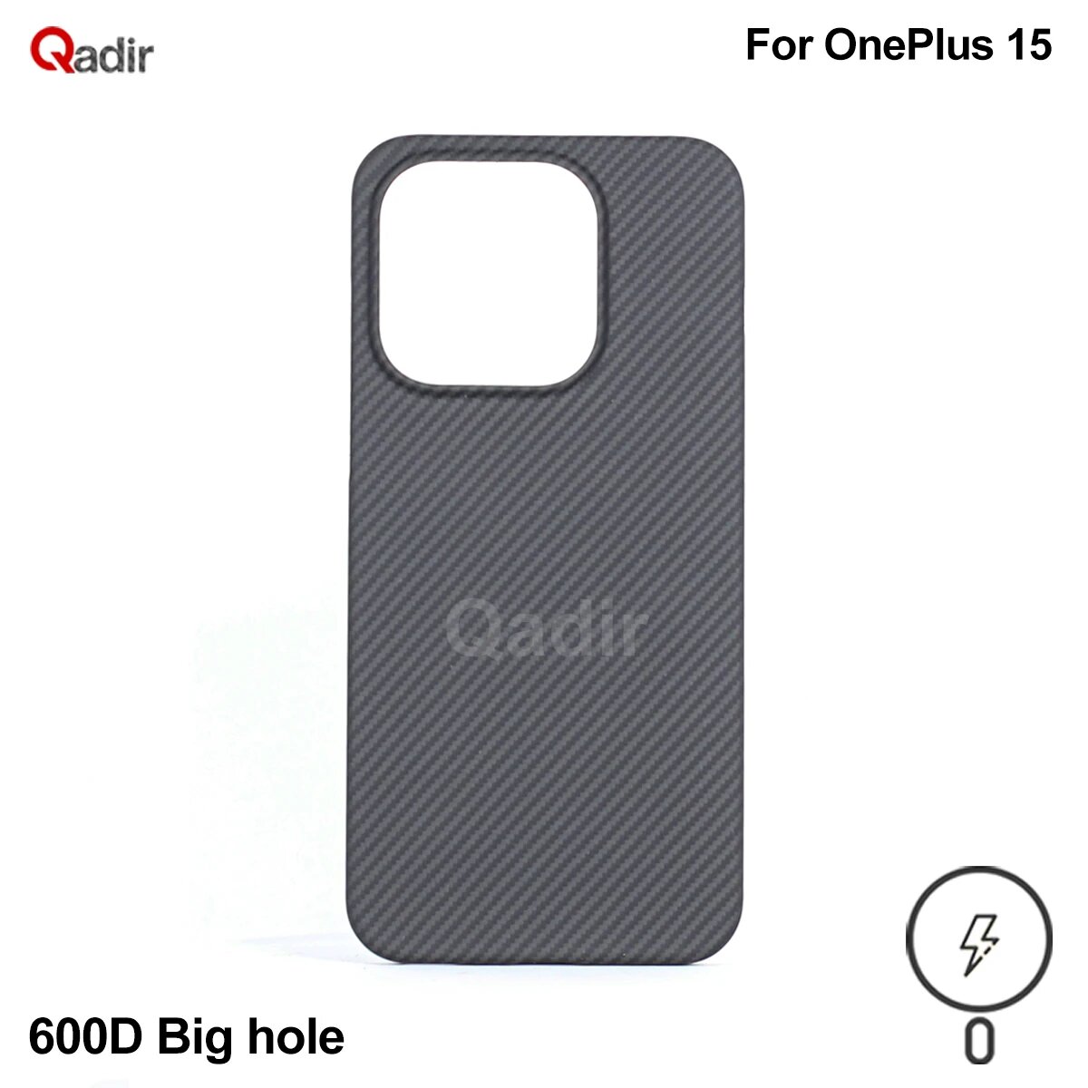 QADIR для OnePlus 15, тонкий защитный чехол из настоящего углеродного Ванплас 13, 600D Big hole M