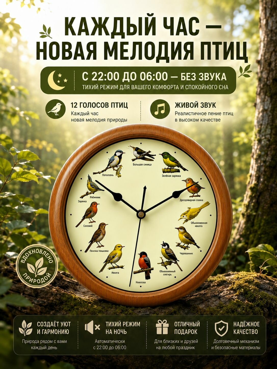 Настенные часы, 25 см х 25 см квадратные 25x25