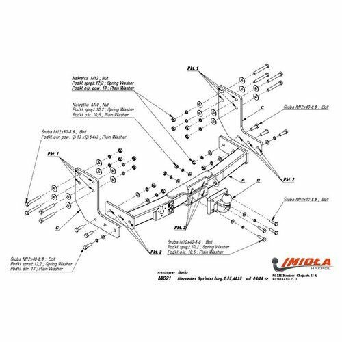 Фаркоп kia (stonic) IMIOLA m021
