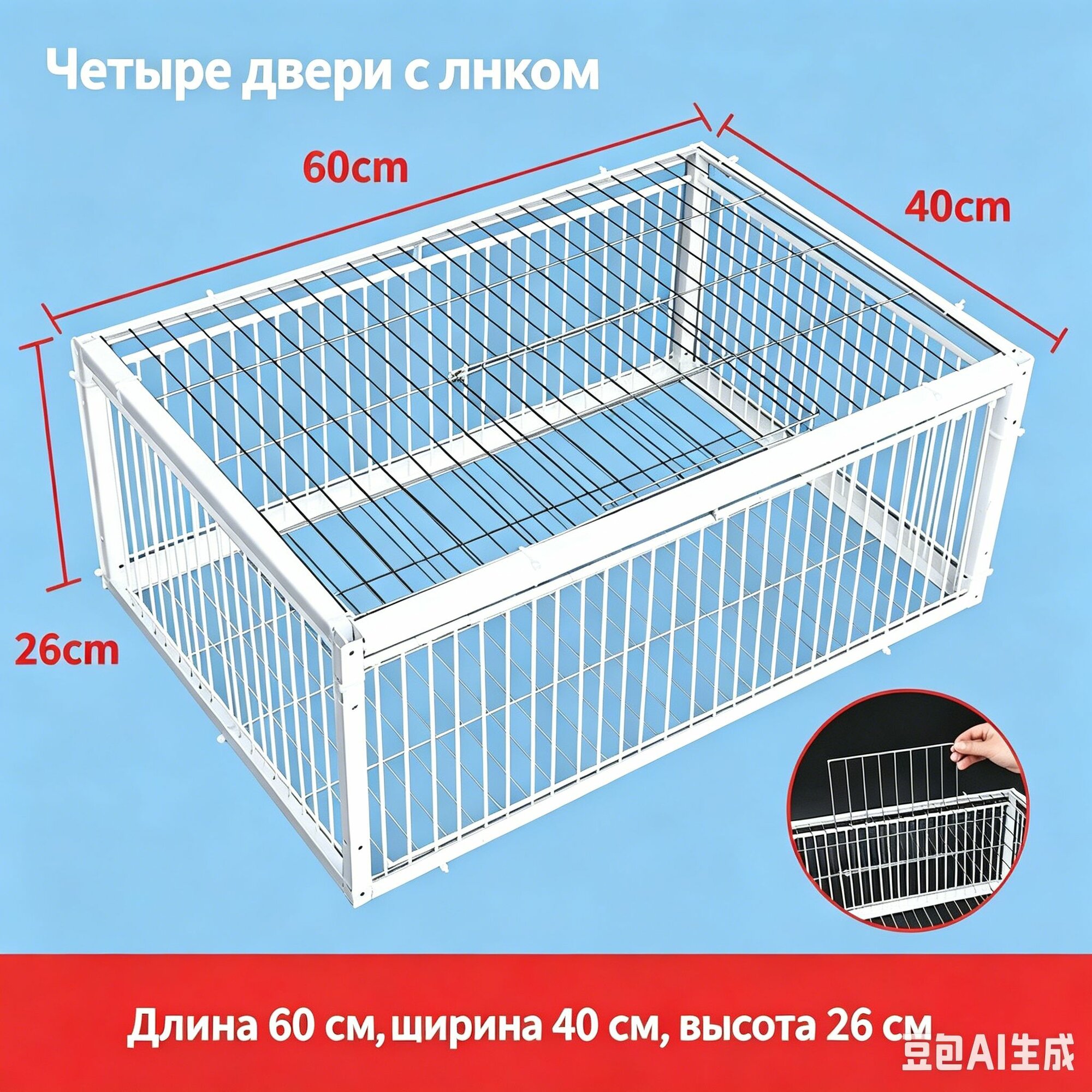 Клетка для кур,60*40*26cm