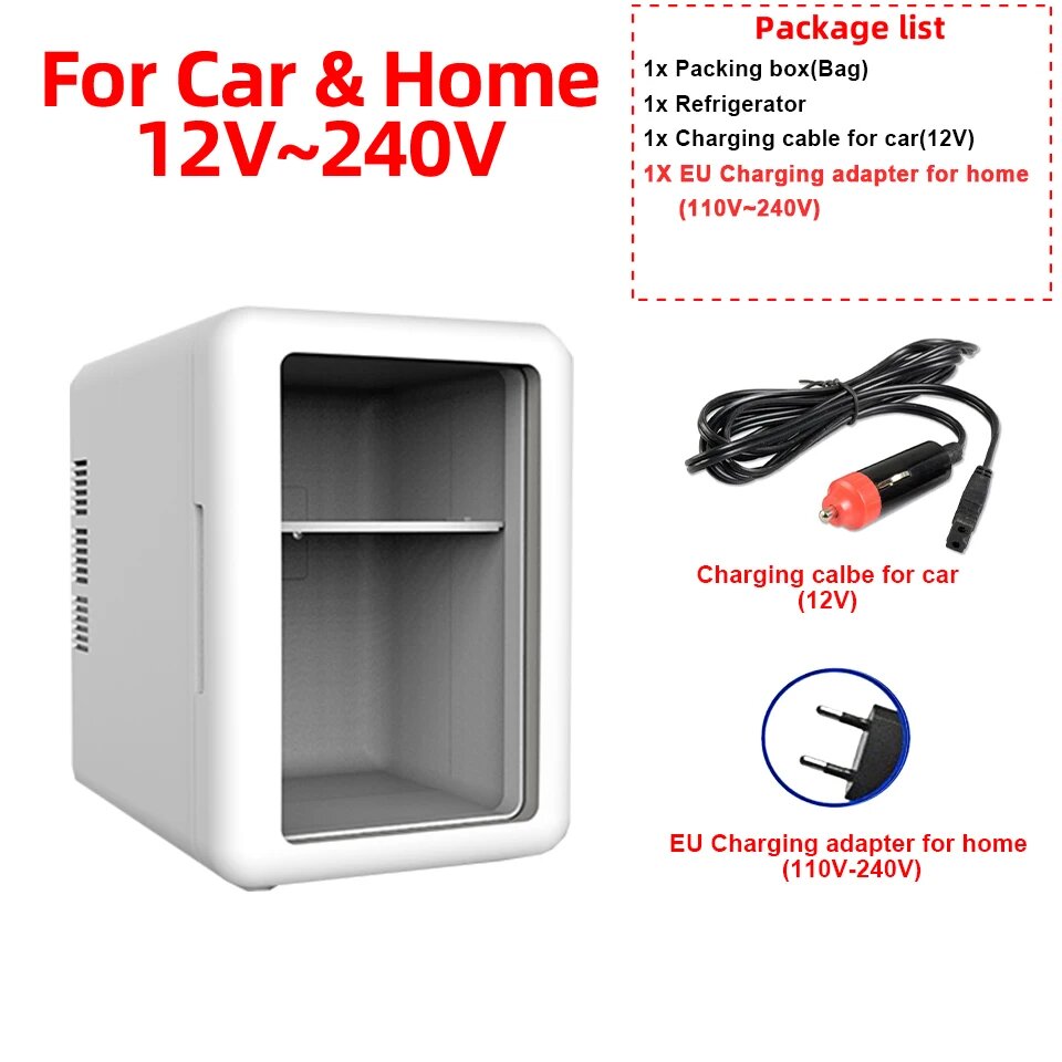 Мини-холодильник 4л White EU-Car-Home для авто и дома