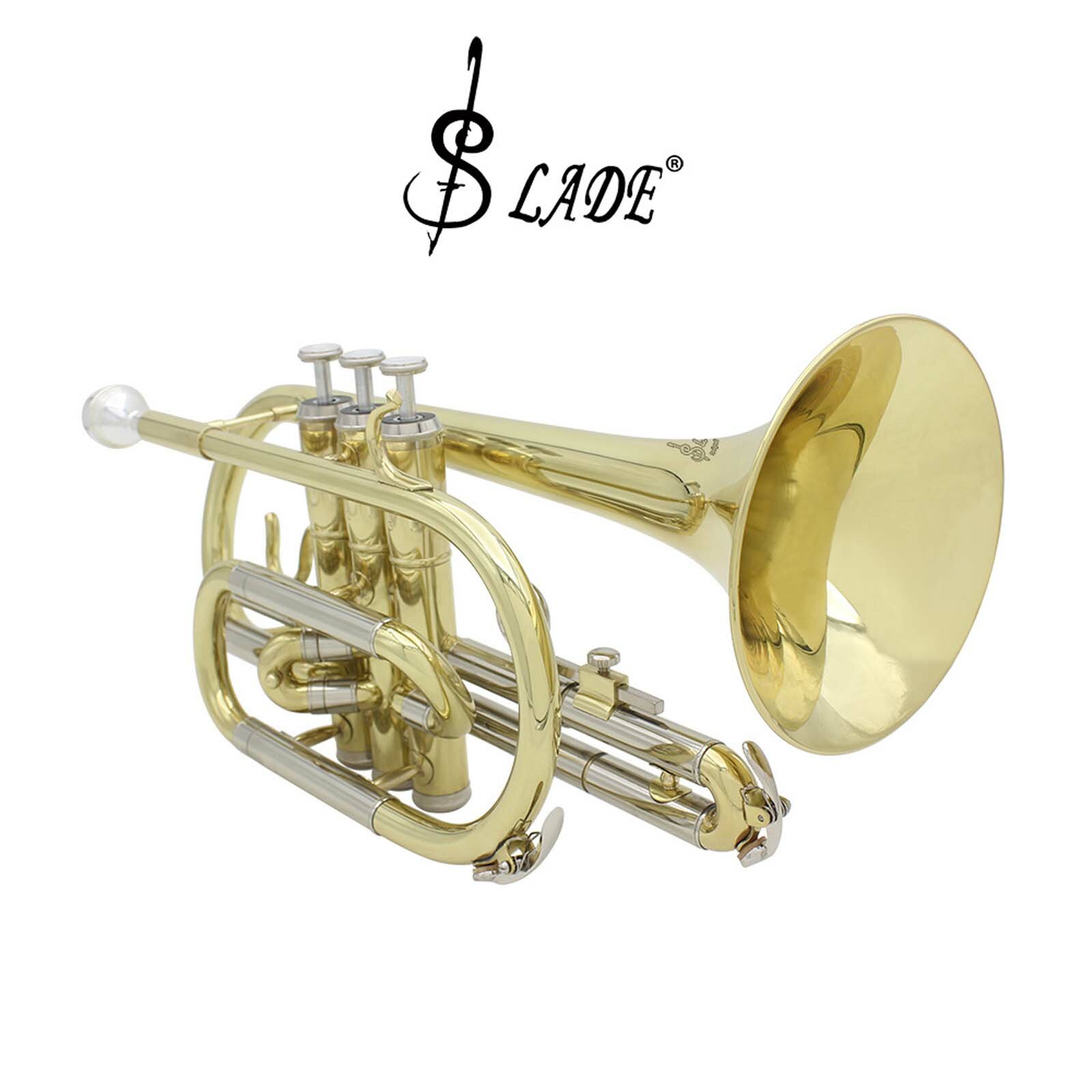 Slade Professional BB Плоский корнет латунный инструмент с переноскими перчатками чистящие ткани щетки