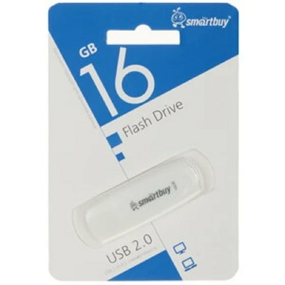 Флешка USB Flash Smartbuy SB016GB2SCW, Белый 16 ГБ