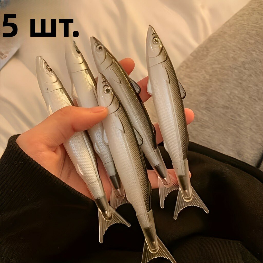 Канцелярия | Ручка-рыба "Креативная" | 5 шт, забавная форма, синяя, чернила, офис, подарок, вечеринка, морская тема