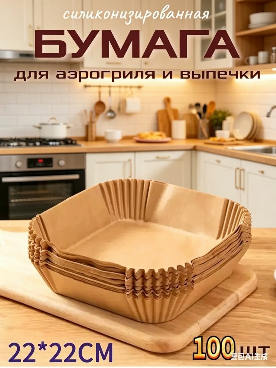 Бумага пищевая 0.22 м х 22 см, 100 шт