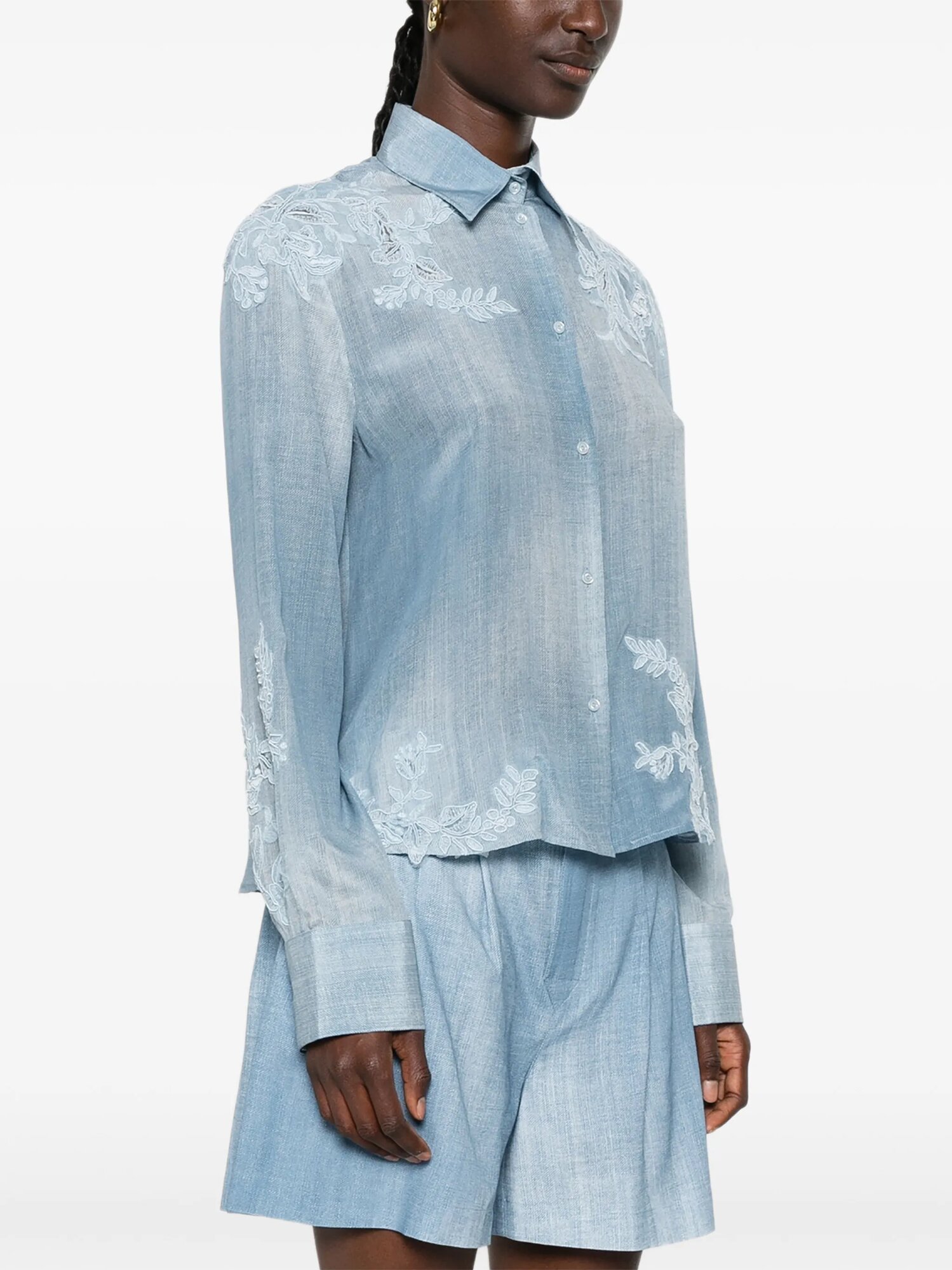 Рубашка Ermanno Scervino Embroidered buttoned shirt, размер 44 — фото 1
