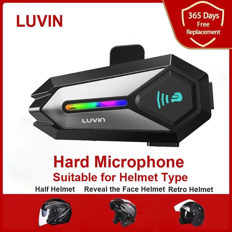Bluetooth-гарнитура Luvin G8 мотоциклетная Водонепроницаемая с поддержкой звонков G8 Hardmic