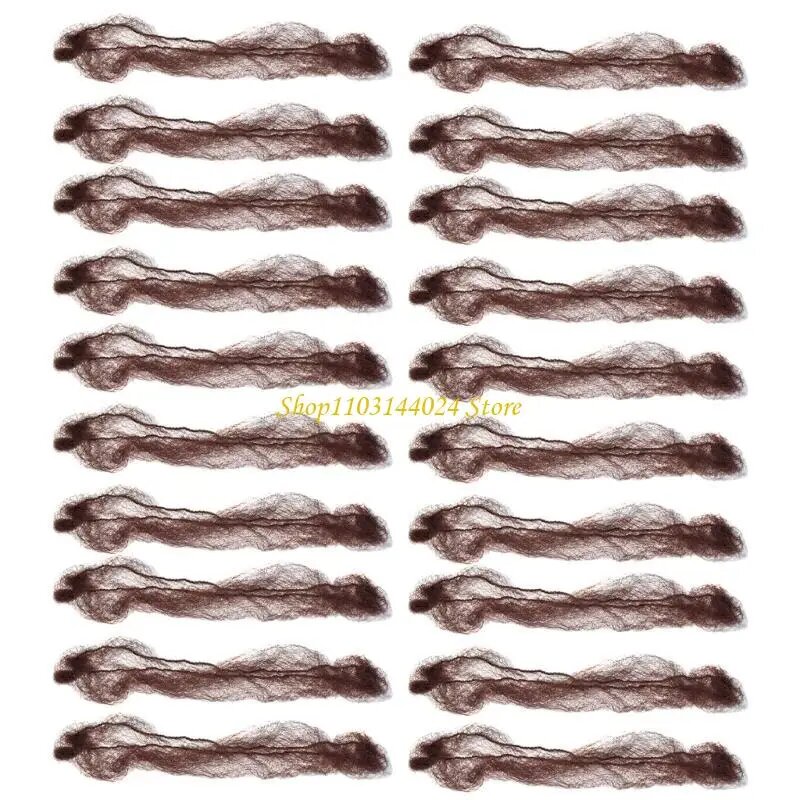 Невидимые нейлоновые сетки для волос, 10/20 шт. 50cm bulk brown