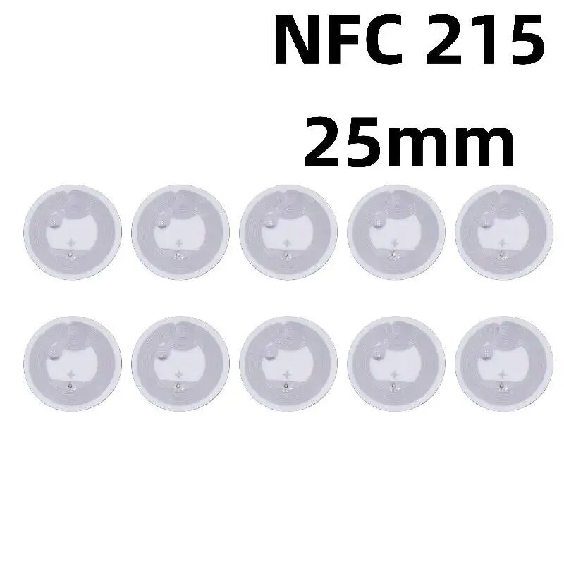 RFID-метки Ntag215 NFC 10 шт. NFC 215 25mm 10pcs