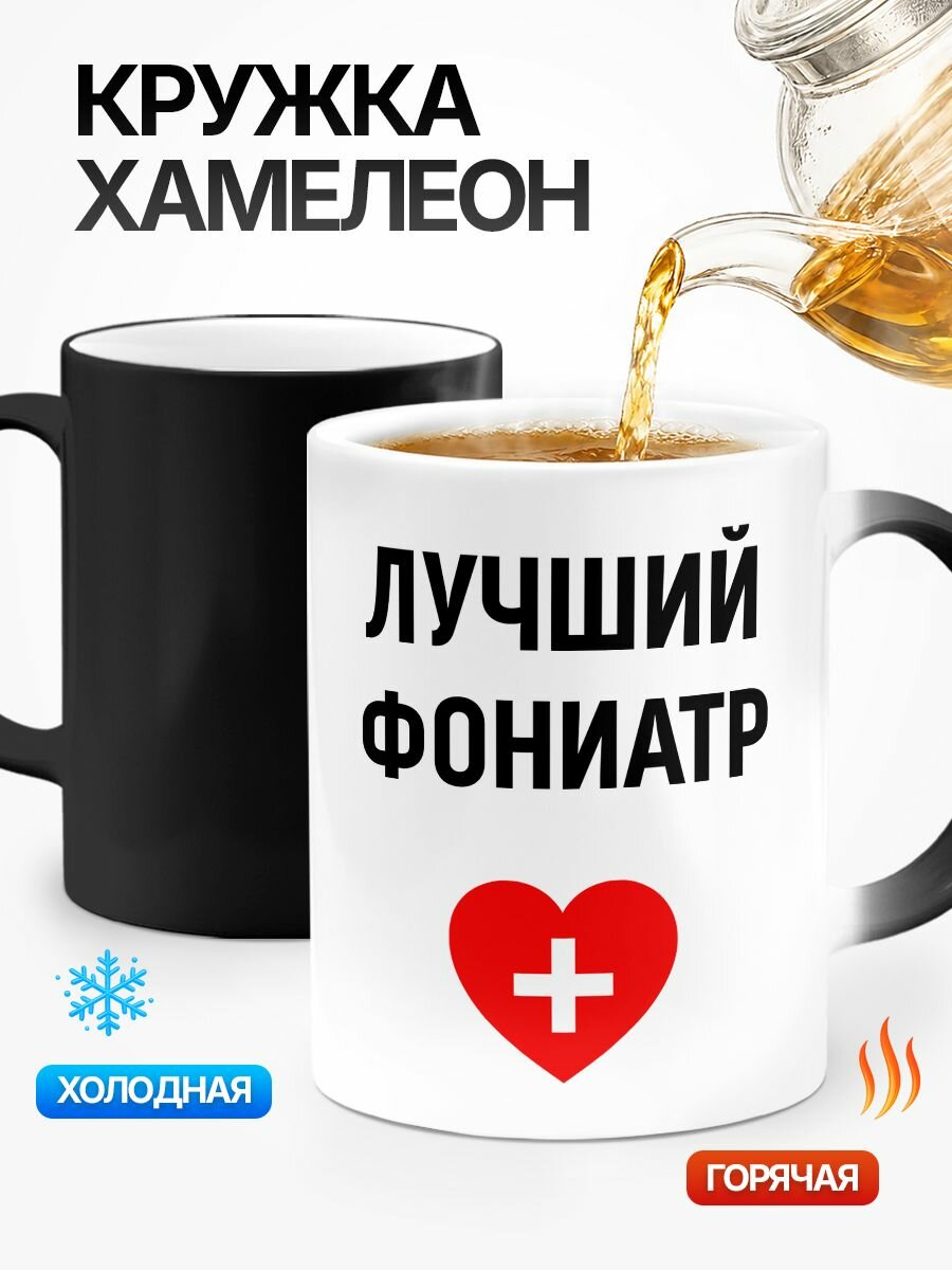 Кружка хамелеон подарок врачу Лучший Фониатр