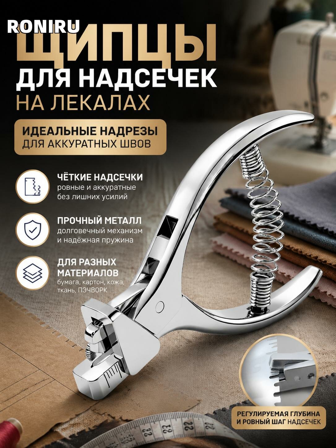 Щипцы для надсечек на лекалах — удобный перфоратор для бумаги, картона, кожи и ткани для шитья и пэчворка, помощник