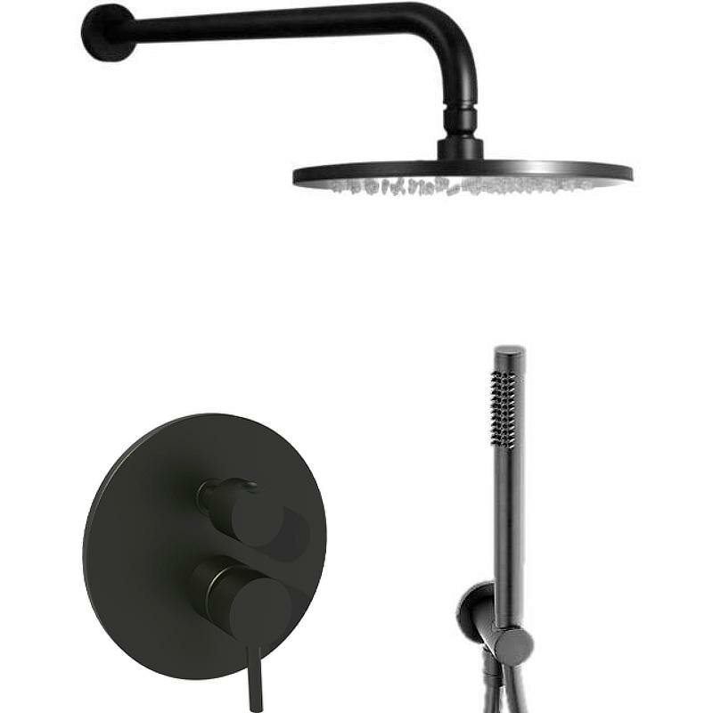 Душевая система Paffoni Light KITLIG018NO Черная матовая